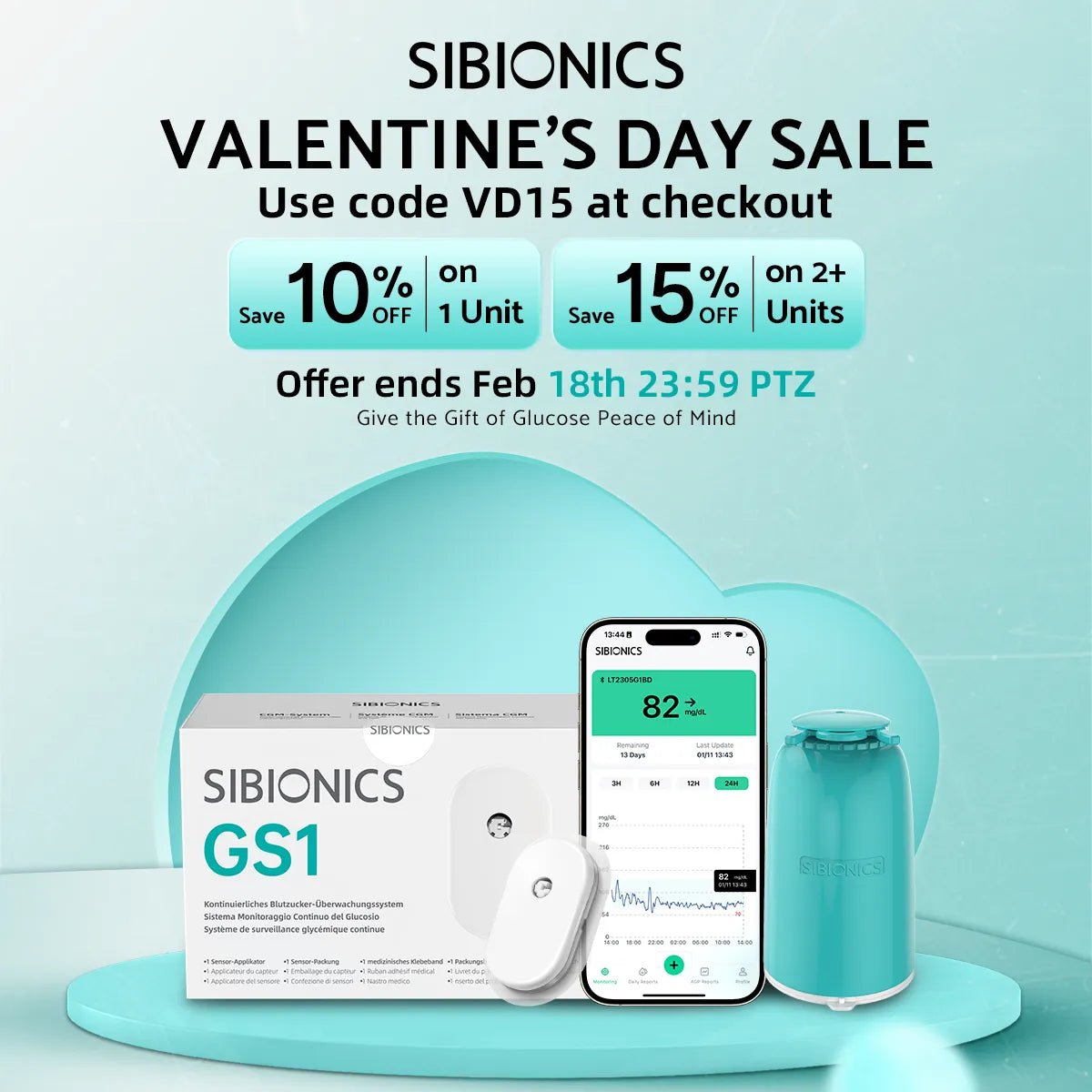 SIBIONICS GS1 CGM - 24/7 glukoseovervågning