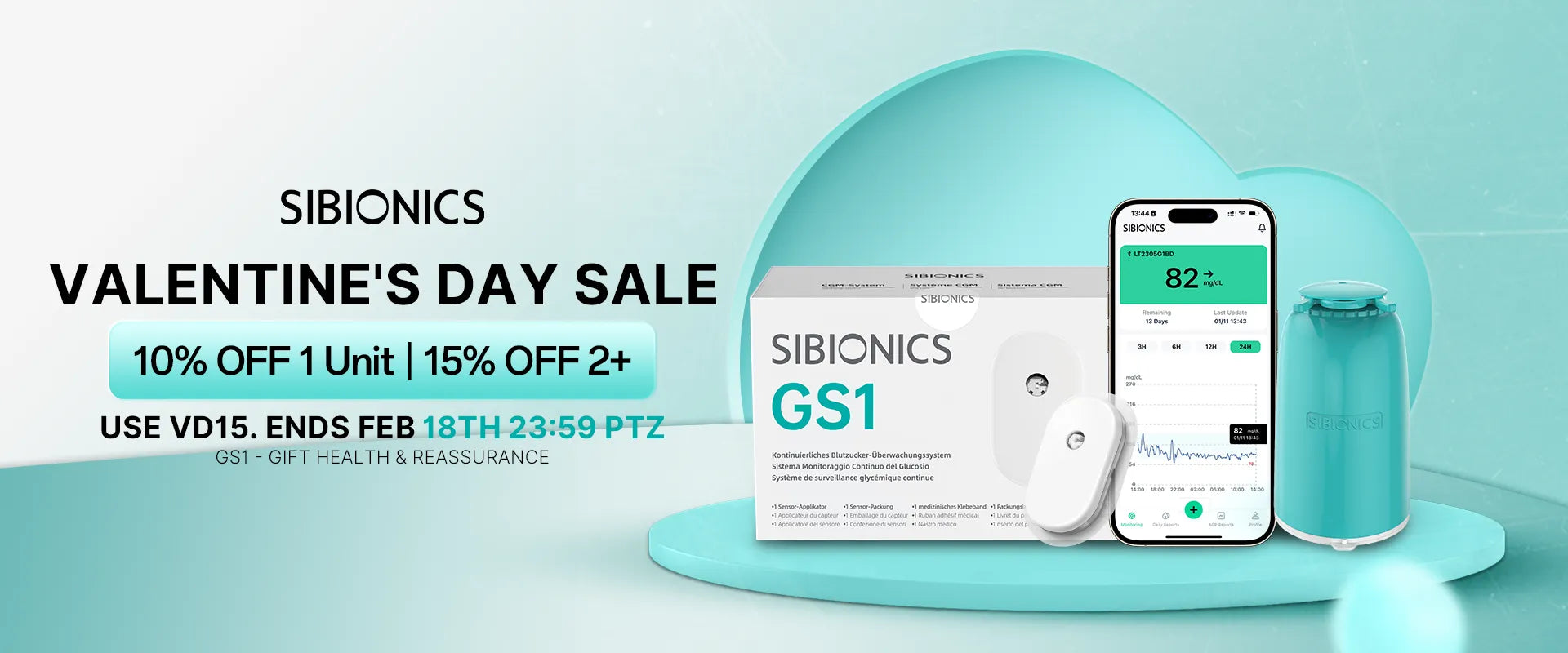 SIBIONICS GS1 CGM Continuous Glucose Monitoring System